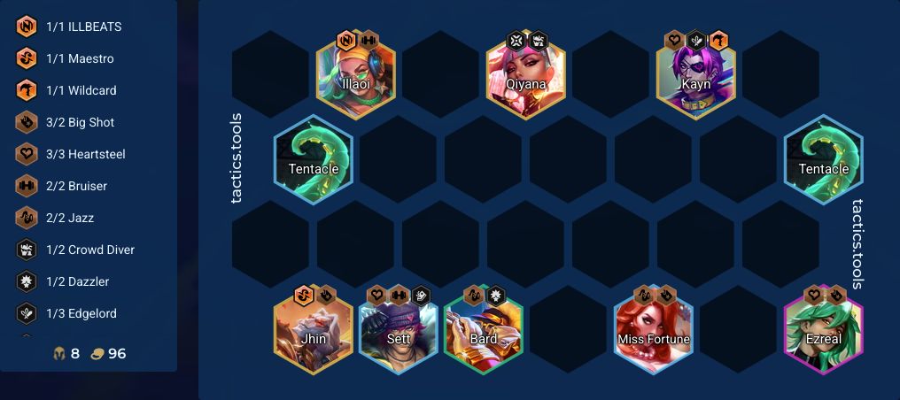 3 Heartsteel, 2 Big Shot, 2 Bruiser, 2 Jazz - TFT Team Builder Set 10