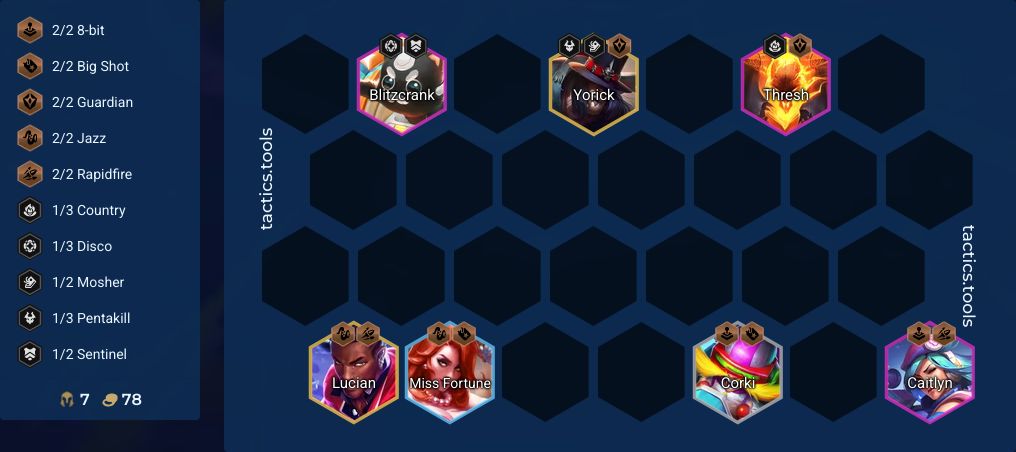 2 8-bit, 2 Big Shot, 2 Guardian, 2 Jazz, 2 Rapidfire - TFT Team Builder ...