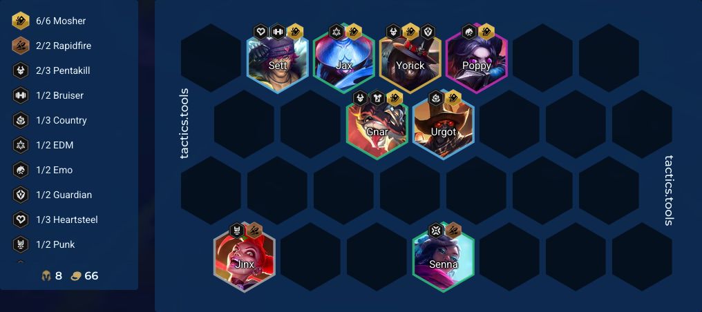 6 Mosher, 2 Rapidfire - TFT Team Builder Set 10