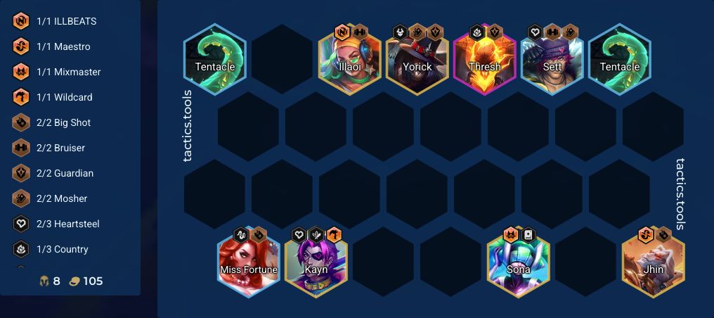 2 Big Shot, 2 Bruiser, 2 Guardian, 2 Mosher - TFT Team Builder Set 10