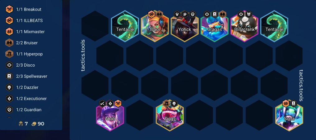 2 Bruiser, 1 Hyperpop - TFT Team Builder Set 10