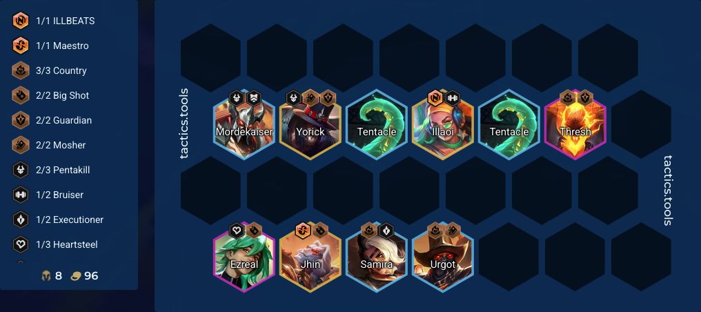 3 Country, 2 Big Shot, 2 Guardian, 2 Mosher - TFT Team Builder Set 10