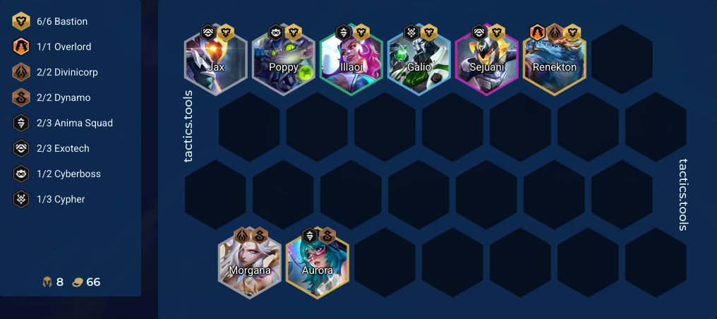 6 Bastion, 2 Divinicorp, 2 Dynamo - TFT Team Builder Set 14